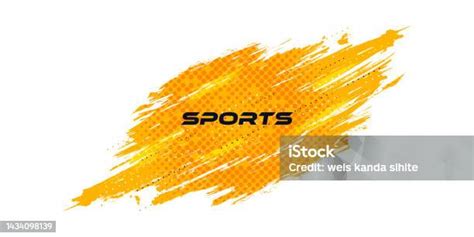 하프톤 스타일의 추상 흰색과 주황색 그런 지 배경 배너 포스터 또는 스포츠에 대한 브러시 스트로크 그림입니다 디자인을위한 스크래치 및 텍스처 요소 0명에 대한 스톡 벡터