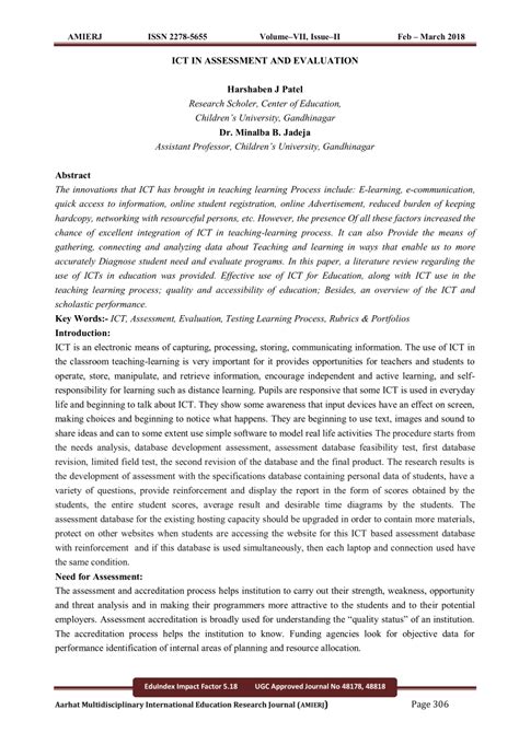 Pdf Ict In Assessment And Evaluation