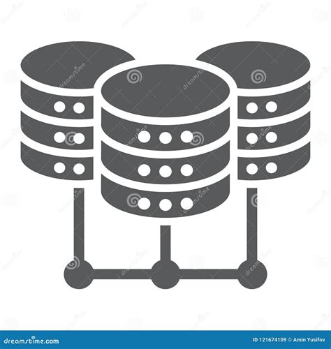 data center glyph icon data and analytics stock vector illustration