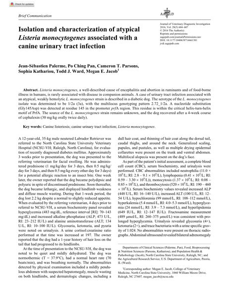 Pdf Isolation And Characterization Of Atypical Listeria Monocytogenes