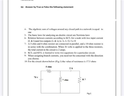 Answered 4 The Algebraic Sum Of Voltages Around Bartleby