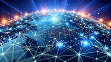 Abstract Data Network Intertwined Lines And Nodes Representing Global Connectivity Generative