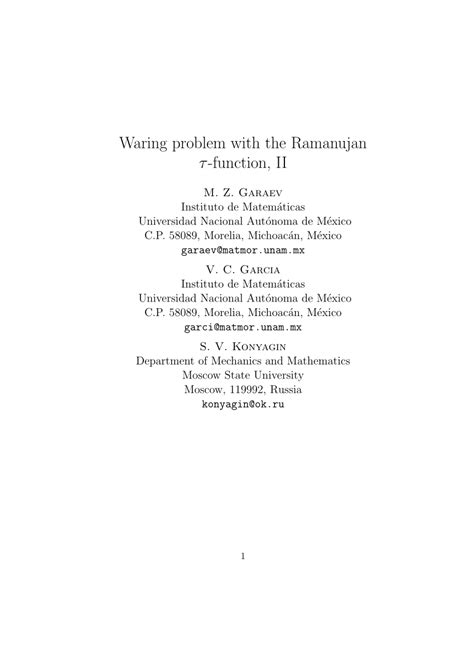 Pdf The Waring Problem With The Ramanujan Tau Function Ii