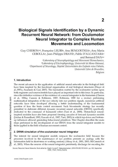 Pdf Biological Signals Identification By A Dynamic Recurrent Neural