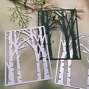 Birch Tree Forest Frame Metal Cutting Dies Stencils For Diy