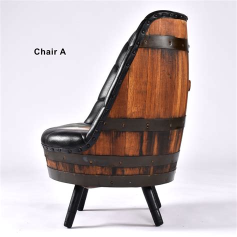 Pair Mid Century Whiskey Barrel Swivel Chairs By Brothers Furniture