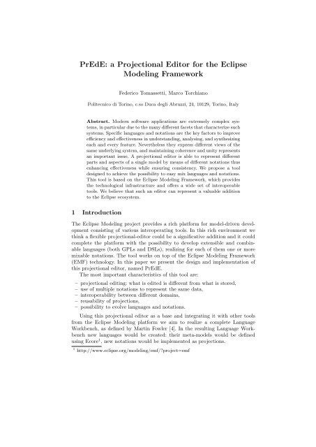 Prede A Projectional Editor For The Eclipse Eclipse It 2011 Prede A Projectional Editor For The Eclipse Eclipse It 2011