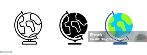 지구본 아이콘입니다 행성 지구 벡터 일러스트 레이 션 글로벌 맵 심볼 세계 국제 픽토그램 지리 모델 구체 그래픽입니다 전세계 여행 디자인 컨셉입니다 학교 장비 표지판이