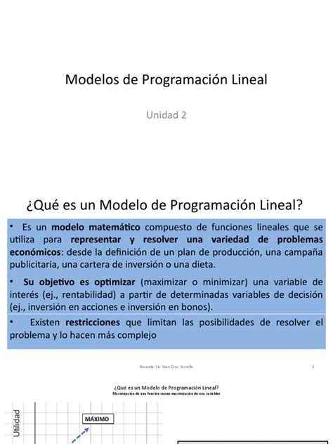 Modelo De Programación Lineal Pdf Programación Lineal Matemáticas Aplicadas