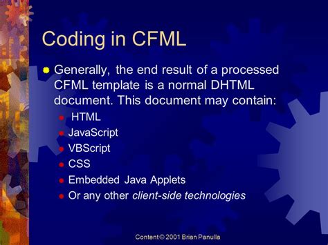 introduction to coldfusion penn state web 2001 conference brian panulla