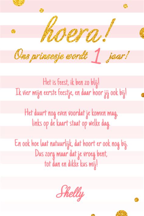 Uitnodiging Eerste Verjaardag Kinderfeestje 1 Jaar Hierbenik