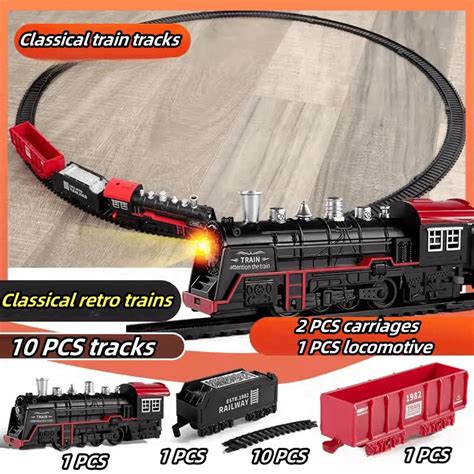 Electric Railway Track Train Set With Multiple Train Models Steam