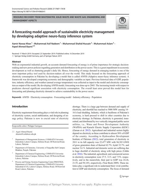 A Forecasting Model Approach Of Sustainable Electricity Management By