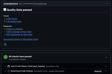 Default Sonar Way Quality Gate Is Not Failing Even If New Code Coverage