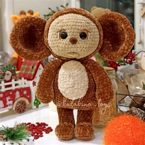 Чебурашка амигуруми Pdf схемы и описания для вязания игрушек крючком Автор Алёна Калабина