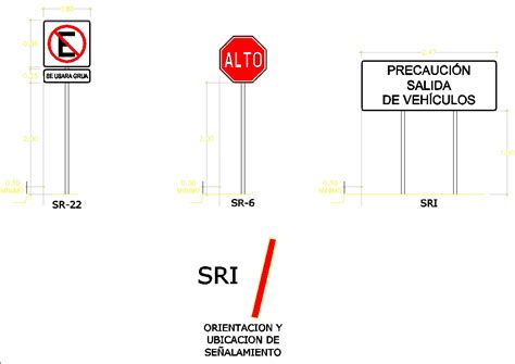 Señales De Transito En Dwg 26 06 Kb Librería Cad