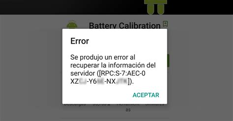 Se produjo un error cuando se recuperaba la información del servidor