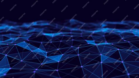 Premium Photo Abstract Digital Blue Background Plexus Effect Network Connection Structure