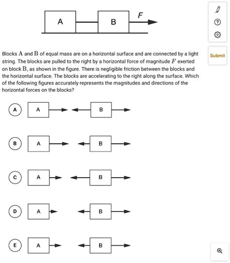 blocks a and b of equal mass are on horizontal surface and are