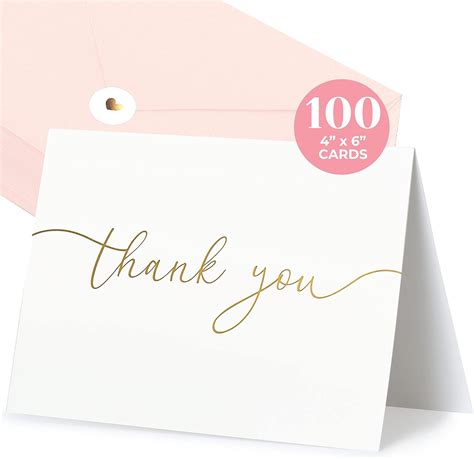 Amazon Com Heavyweight Blank Thank You Cards With Envelopes Stickers Premium Thank You