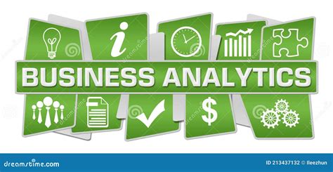 Business Analytics Green Symbols Top Bottom Stock Illustration