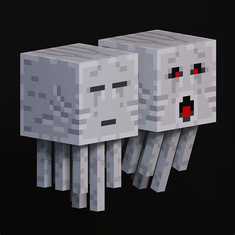 Ghast Mob From Minecraft Low Poly 3d Model 3 Max Stl Obj Fbx
