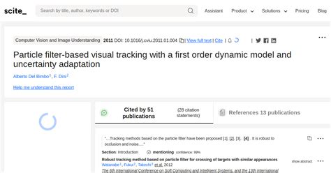 Particle Filter Based Visual Tracking With A First Order Dynamic Model