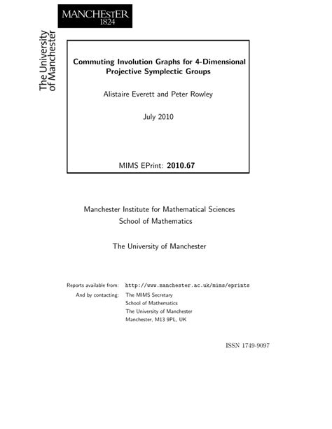 Pdf Commuting Involution Graphs For 4 Dimensional Projective