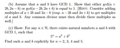 Solved B Assume That A And B Have Gcd 1 Show That Either