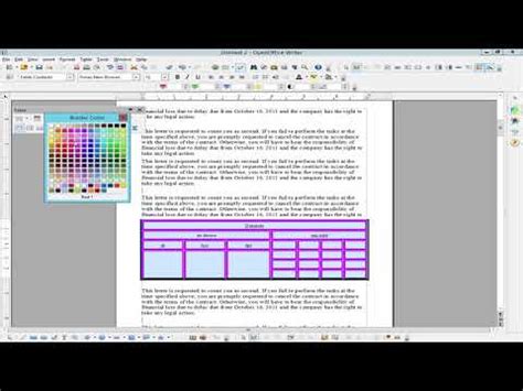 How To Add Color To Table Border In OpenOffice Writer The Graphic Home