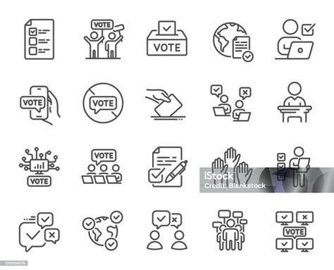 투표 줄 아이콘입니다 공직 선거 투표함 투표용지 아이콘 후보 정치 투표 벡터 정부에 대한 스톡 벡터 아트 및 기타 이미지