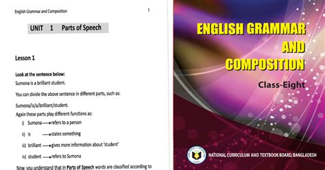 Class 8 English Grammar Parts Of Speech Unit 1 Lesson 1 Dhaka Academy