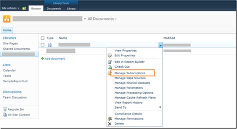Manage Ssrs Report Parameters And Report Subscription In Sharepoint