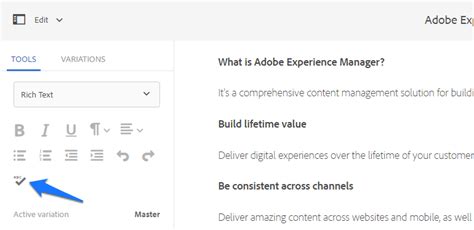 experiencing adobe experience manager aem cq aem 62 touch ui content fragment editor rte