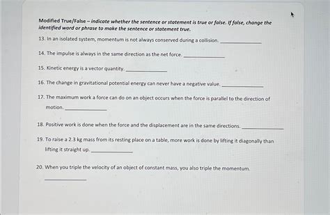 Solved Modified Truefalse ﻿indicate Whether The Sentence
