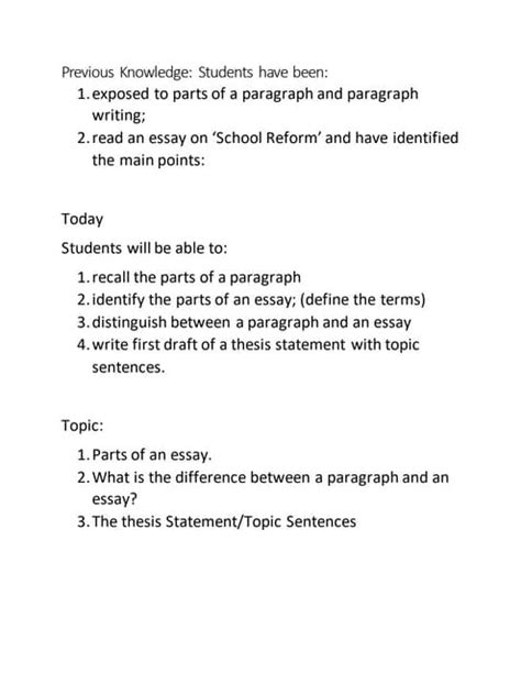Difference Between Paragraph And Essay Revisedpdf