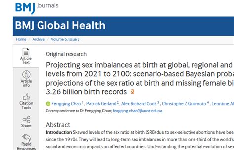 Chao F Gerland P Cook Ar Guilmoto C Alkema L 2021