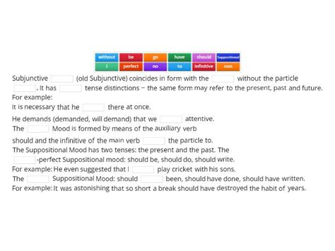 Suppositional Mood And Subjunctive I Missing Word