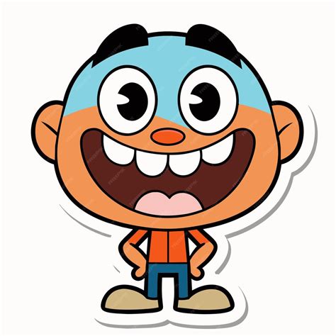 Premium Vector A Cartoon Character With Big Teeth And A Big Smile