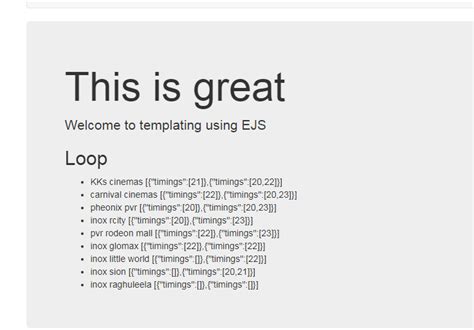 javascript print the json data passed from node js to ejs in string format rather than json