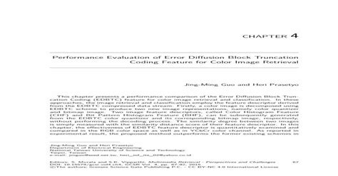 Pdf Performance Evaluation Of Error Diffusion Block Truncation Coding