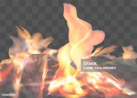 투명 한 배경에 설정 된 현실적인 화재 불꽃 투명 배경 격리 벡터 그림에 3d 모닥불 3차원 형태에 대한 스톡 벡터 아트 및 기타 이미지 3차원 형태 가연성 갈색