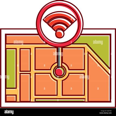 Gps Navigation Map Destination With Wifi Pointer Stock Vector Image Art Alamy
