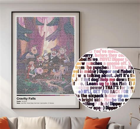 Gravity Falls Script Poster Unique Art T For Tv Lovers Etsy