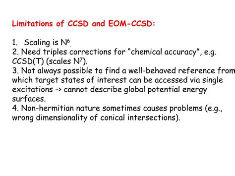 Ppt Equation Of Motion Coupled Cluster Methods For Open Shell And Electronically Excited