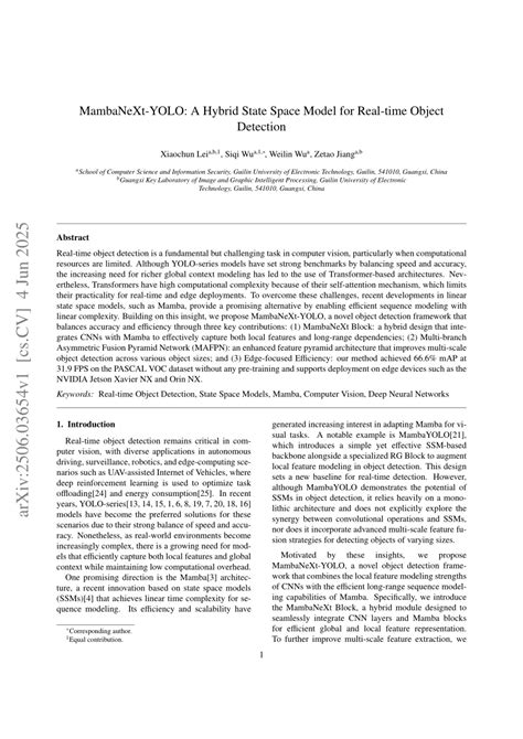 Pdf Mambanext Yolo A Hybrid State Space Model For Real Time Object Detection