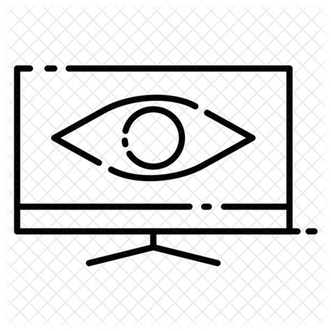 Cctv Camera Monitor Icon Download In Line Style