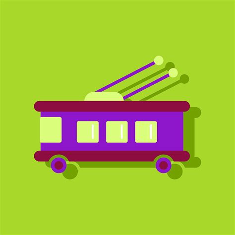 플랫 아이콘 디자인 컬렉션 트롤리 버스 실루엣 벡터 Ai Eps Uidownload