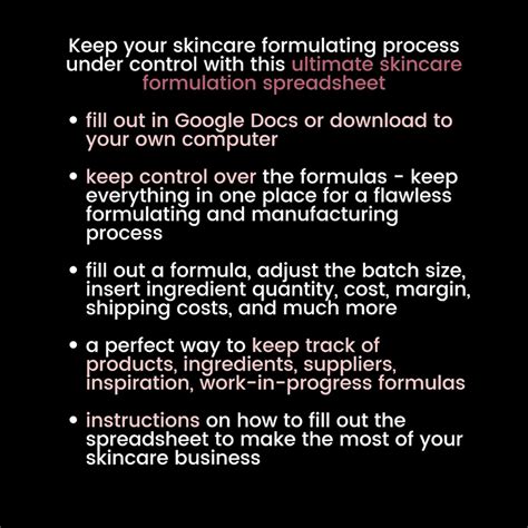 skincare formulation spreadsheet and calculator cosmetic calculator