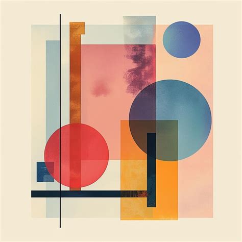 Premium Photo Modern Abstract Composition With Overlapping Geometric Shapes In A Soft Pastel